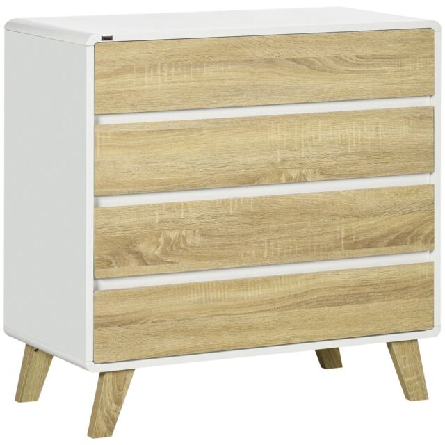 Chest of Drawers 4 Drawer Dresser Storage Chest with Legs Living Room ...