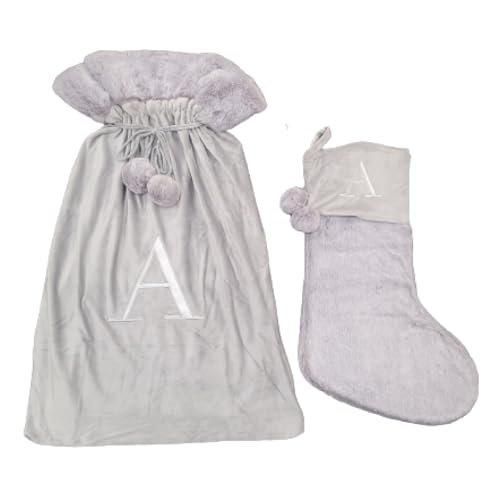 Celebright Matching Christmas Sack & Stocking Set with Embroidered ...