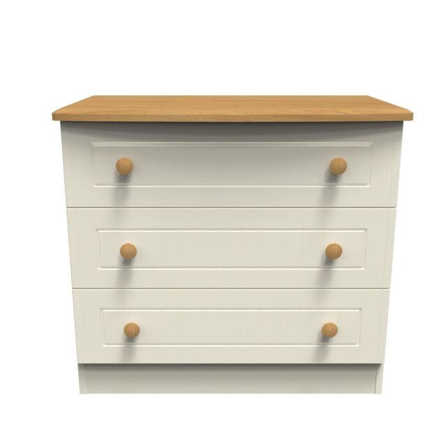 Ready Assembled 2 U Lancaster 3 Drawer Chest (Ready Assembled) in Cream ...
