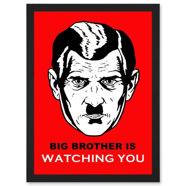 Big Brother Is Watching You Man Face 1984 George orwell Artwork Framed ...
