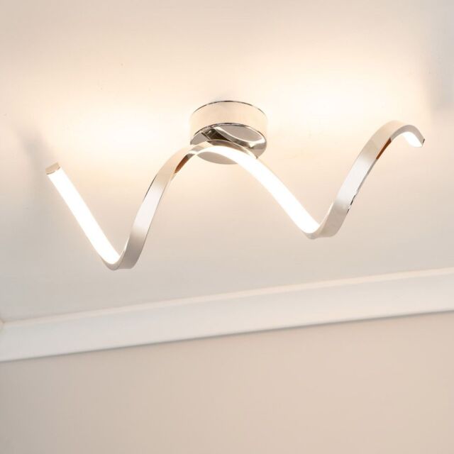 ValueLights Infinity Chrome Single Twist IP44 Integrated LED Ceiling ...