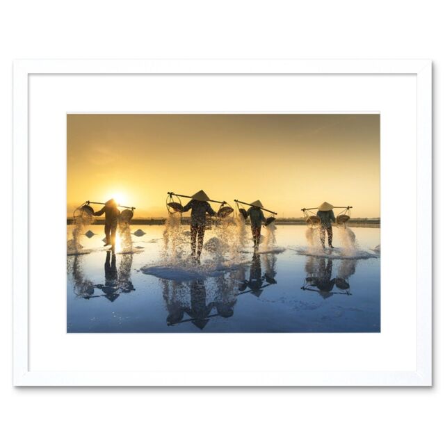 Wall Art Print Sunrise Salt Harvesting Pond Framed by Debenhams ...