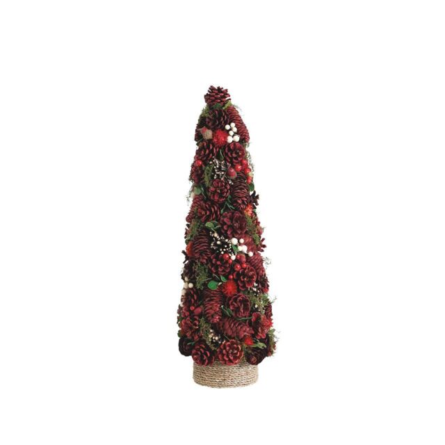 Victorian Christmas Pyramid Tree - Red & Green Traditional Tabletop ...