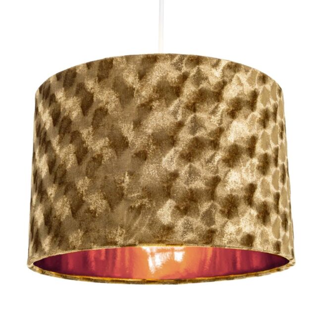 Modern Metallic Hammered Effect Crushed Velvet Shade with Coloured ...