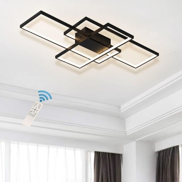 Modern Creative Black LED Ceiling Light with Remote Control by ...