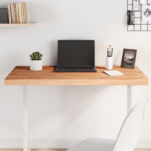 Table Top 100x60x4 cm Rectangular Solid Wood Beech by Debenhams ...