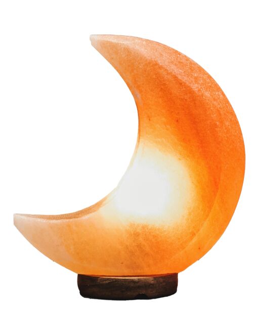 Crescent Moon Pink Natural Salt Lamp,Reduce Stress Moon Salt Lamp ...