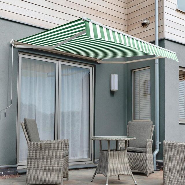 Electric Half Cassette Patio Awning Retractable Sun Canopy 2.0m x 1.5m ...