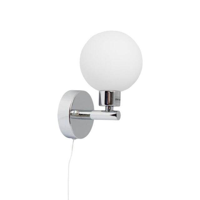 First Choice Lighting Dais - Chrome Opal Glass IP44 Pull Cord Bathroom ...