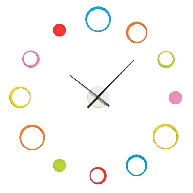 Orsina 12 Multi Coloured Circles DIY Wall Clock by Debenhams | ufurnish.com