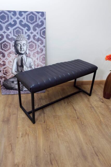 FWStyle Rustic Handmade Genuine Grey Leather Artisan Bench by Debenhams ...
