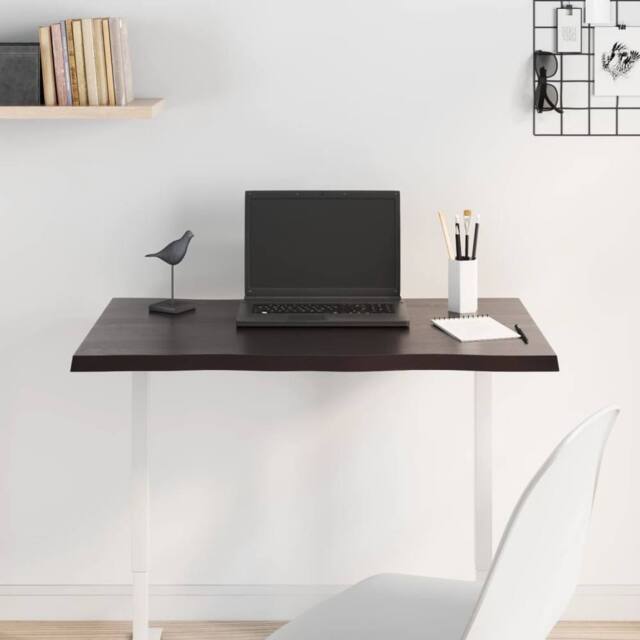 Berkfield Home Table Top Dark Grey 80x40x2 cm Treated Solid Wood Oak ...