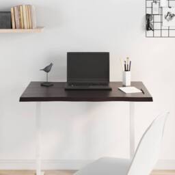 Berkfield Home Table Top Dark Grey 80x40x2 cm Treated Solid Wood Oak ...