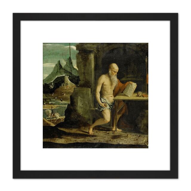 Artery8 Da Brescia Saint Jerome Landscape Painting 8X8 Inch Square ...