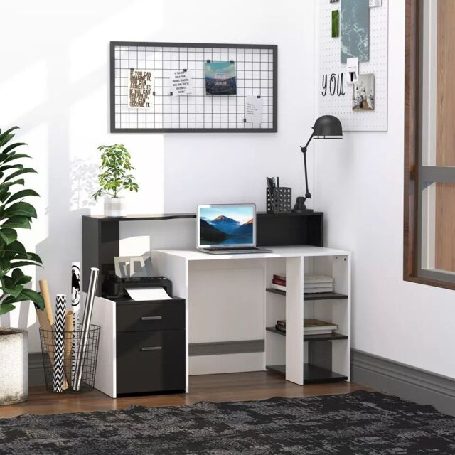 Modern Computer Desk with Drawers and Tray by Debenhams | ufurnish.com