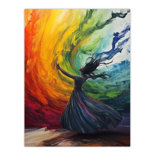 Rainbow Rhapsody Dance Colourful Conceptual Art Wall Art Print by ...