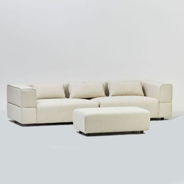 Aurora 4 Seater Sofa in Mikah Vanilla with Ottoman by Debenhams ...
