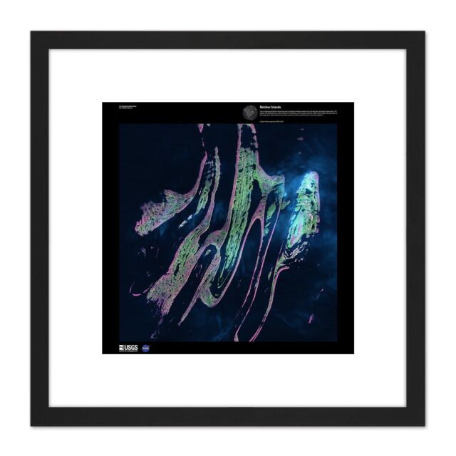 Science Map Satellite Belcher Island Canada Replica 8X8 Inch Square ...