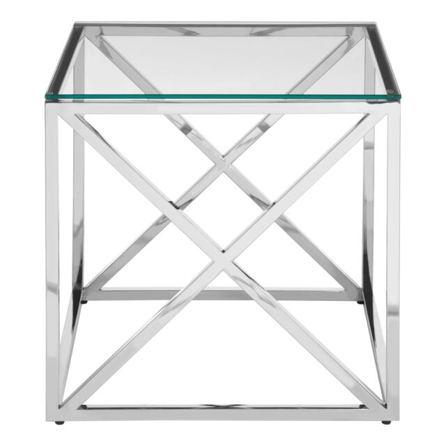 Allure End Table With Cross Base by Debenhams | ufurnish.com