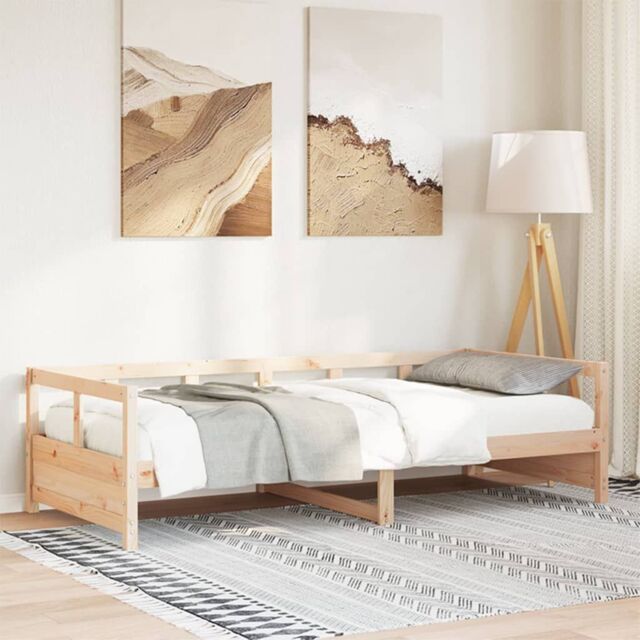 Daybed without Mattress Natural 90x190 cm Single Solid Wood Pine by ...