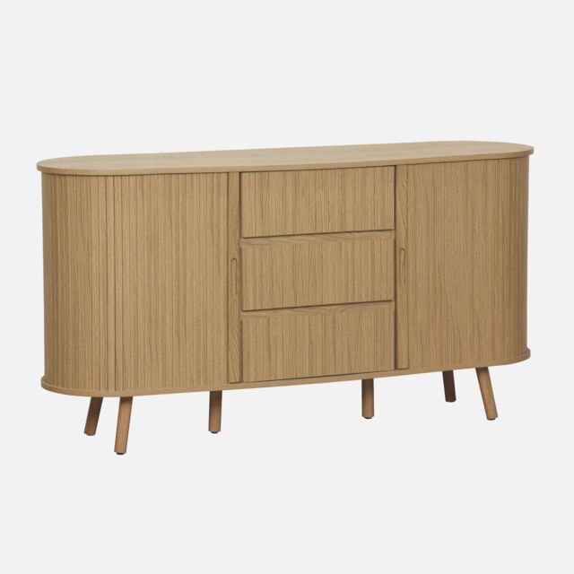 150cm Scandi-style Sideboard With 2 Sliding Doors And 3 Drawers by ...