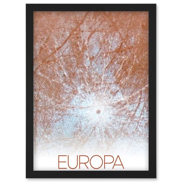 NASA Our Solar System Europa Jupiter's Moon Pwyll Crater Artwork Framed ...