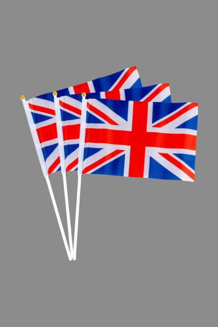 Shatchi Union Jack Hand Flags pack of 20 King Charles Coronation Waving ...