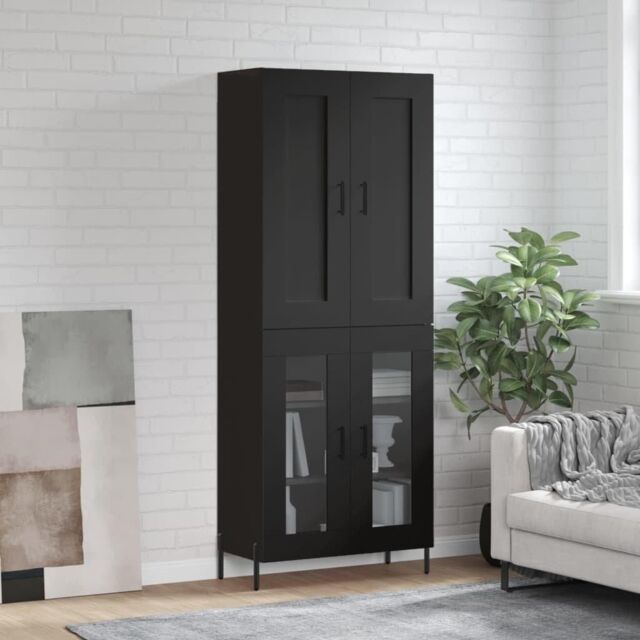 Highboard Black 69.5x34x180 cm Engineered Wood by Debenhams | ufurnish.com