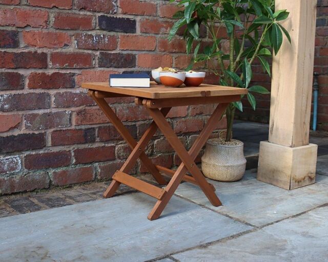 Mini Folding Side Square Table - Acacia by Debenhams | ufurnish.com