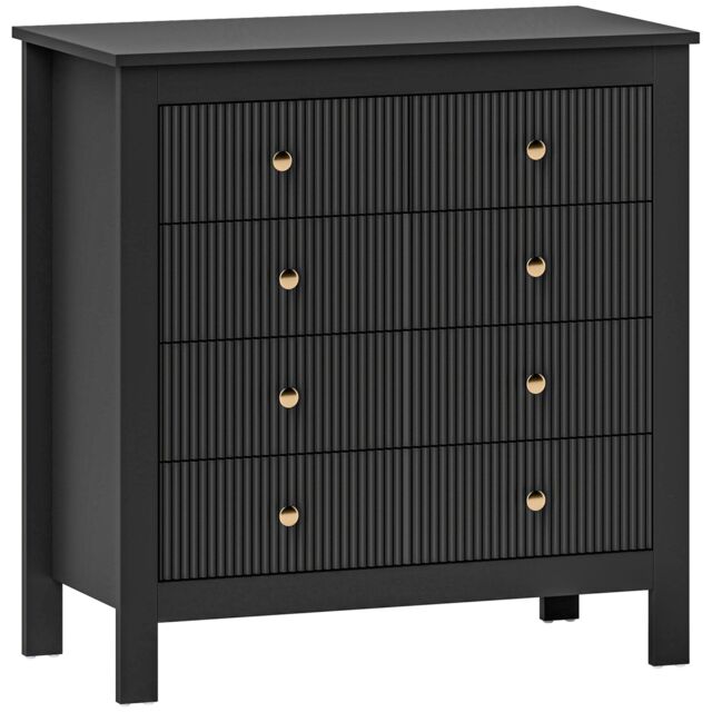 5 Drawer Bedroom Chest of Drawers w/ Fluted Fronts for Living Room by ...