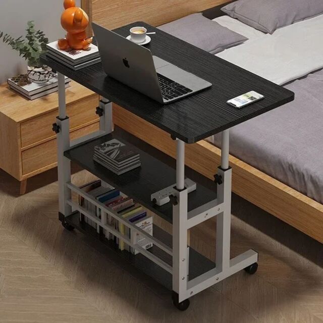 3-tier Height Adjustable Mobile Overbed Table with Wheels by Debenhams ...