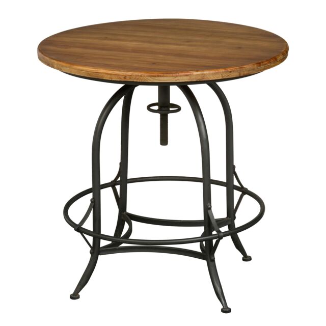 Interiors by Premier Wood and Metal Round Top Side Table, Industrial ...