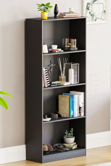 Vida Designs Cambridge 4 Tier Large Bookcase Storage Unit 1400 x 600 x ...
