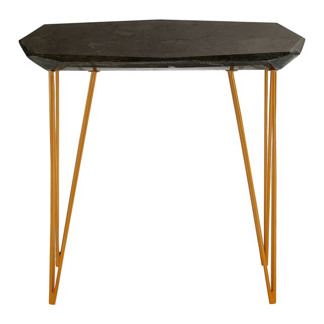 Durable Large Black Marble Top Side Table, Modern Metal Side Table ...