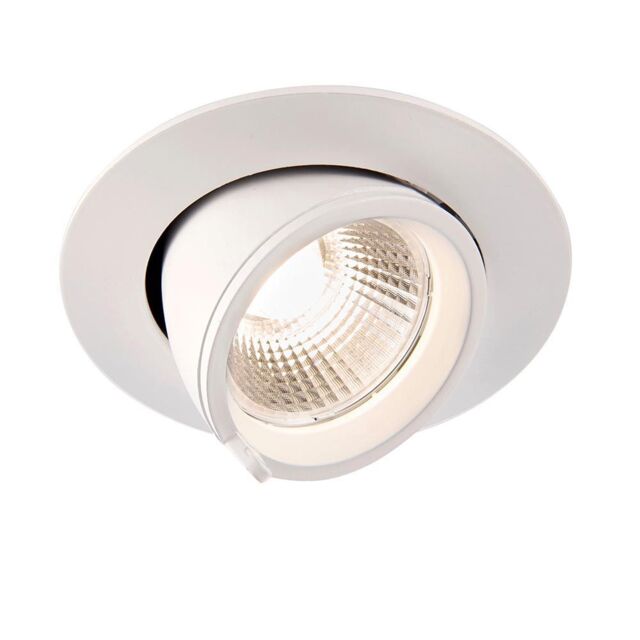 Axial LED Indoor Recessed Downlight Tilt Matt White Paint & Clear Glass ...