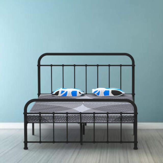 Metal Bar Bed Frame Single Double 3ft 4ft 4ft6 Solid Slats Bedroom by ...