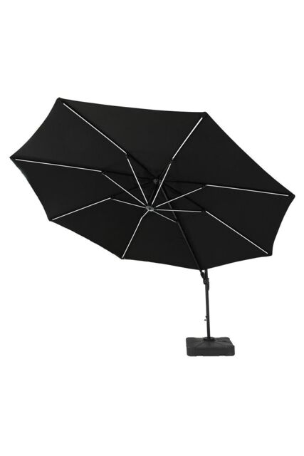 3.5m Round SOLAR LED Overhanging Parasol with base ( 2 boxes /set ) by ...