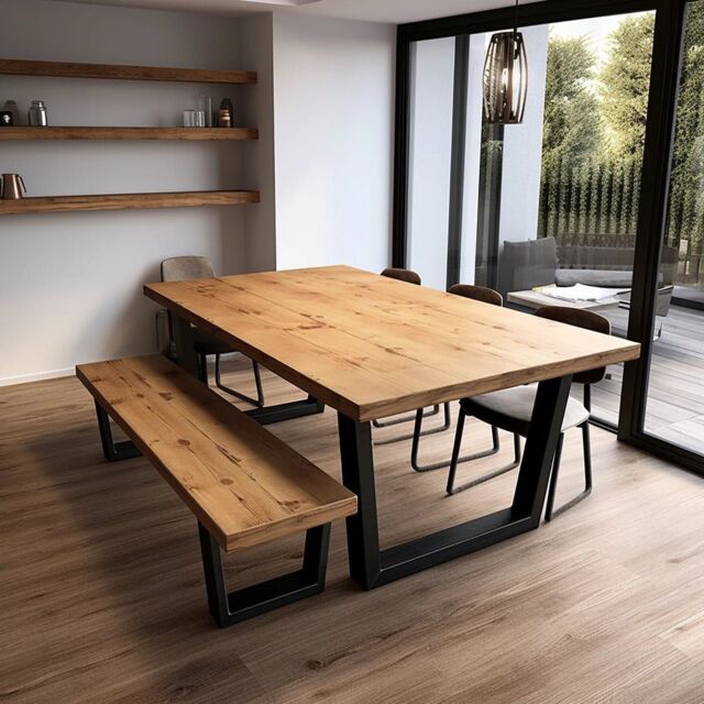 Sleek & Slender Rustic Dining Table 300x100cm by Debenhams | ufurnish.com