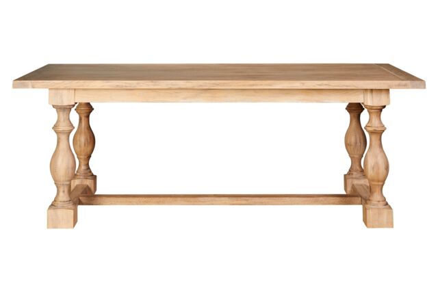 Solid Whitewash Dining Table, American Oak Constructed Small Dining ...