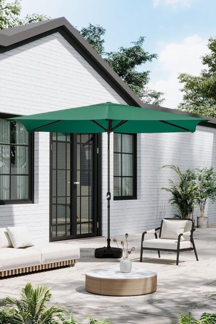 Rectangular Sunshade Waterproof Garden Parasol with Plastic Base by ...