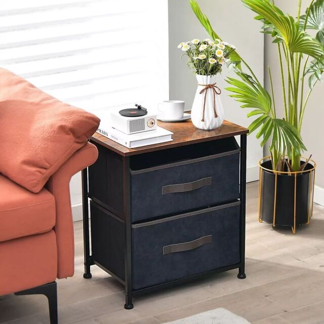 Bedside Table with Fabric Drawers by Debenhams | ufurnish.com