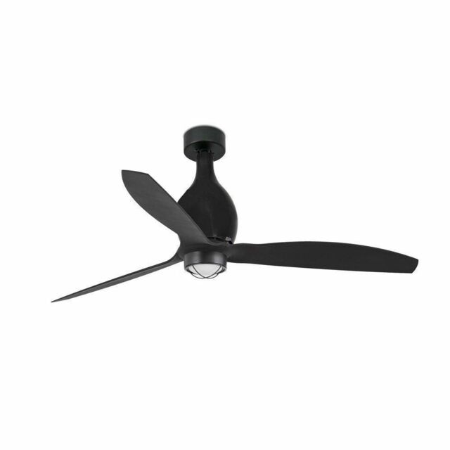 MiniEterfan LED Matt Black Ceiling Fan with DC Motor Smart Remote ...