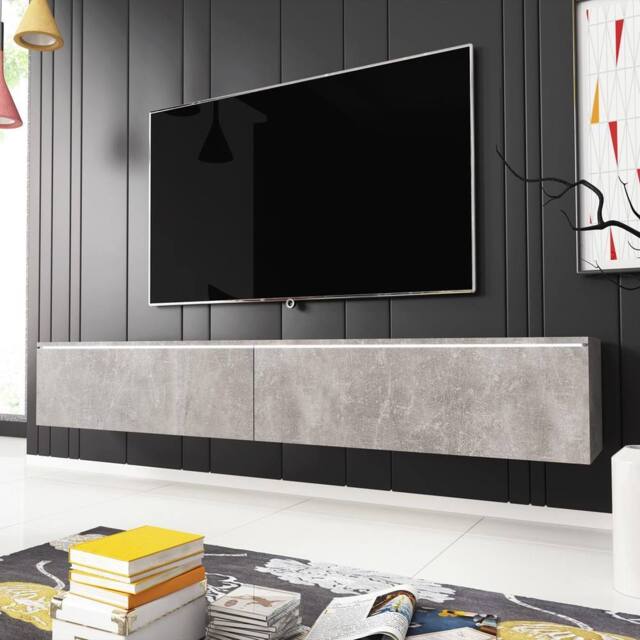 FWStyle 1.8M 2 Door Concrete Grey Large TV Media Unit by Debenhams ...