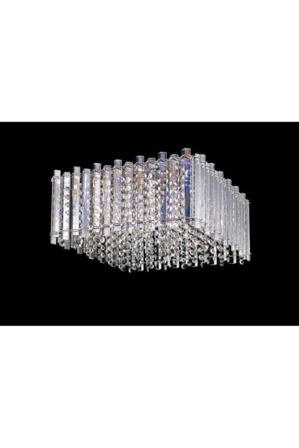 Netlighting Clara 5 Light Flush Ceiling Light Chrome Crystal in Grey by ...