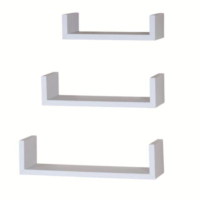 "Core Products Hudson Set Of 3 Floating ""U"" Shape Wall Shelf Kit ...