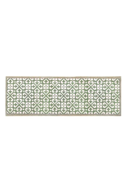 Washable Nylon Harlequin Tile Green Indoor Mat by Debenhams | ufurnish.com