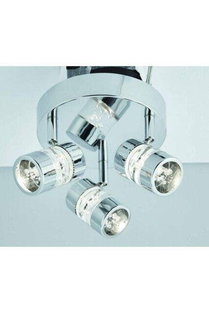 Bubbles LED 3 Light Bathroom Ceiling Spotlight Chrome Bubble Effect ...