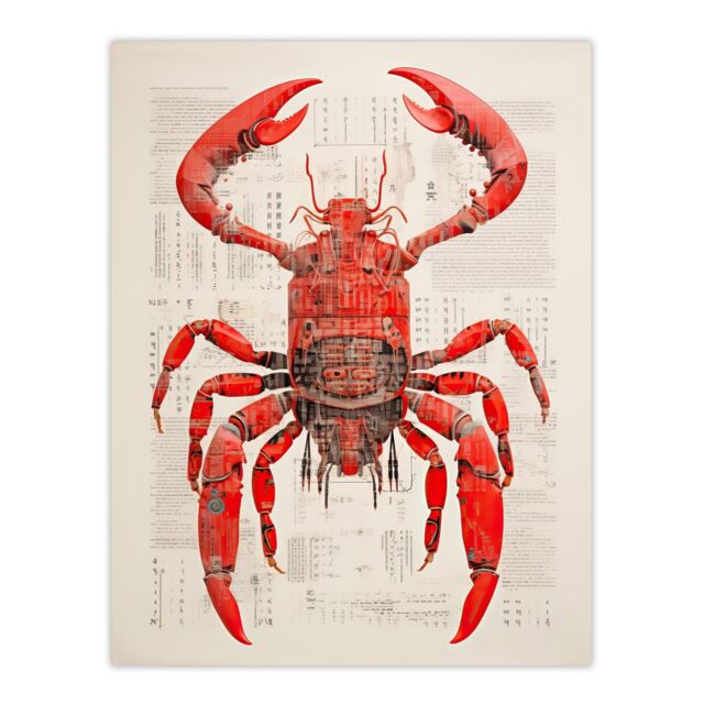 Lobster Robot Hybrid Secret Military Schematic Blueprint Futuristic ...