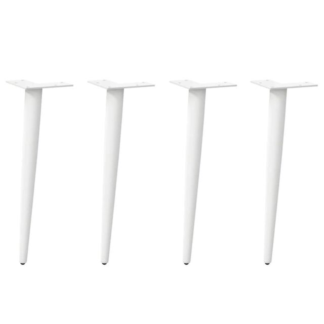 Coffee Table Legs Conical Shape 4 pcs White 42-43 cm Steel by Debenhams ...