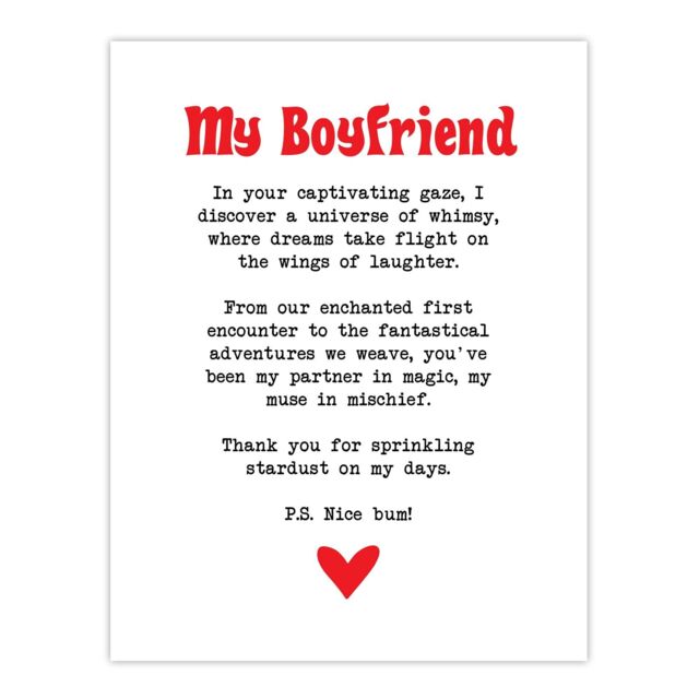 Love Poem Whimsy Magic Boyfriend Romantic Poetry Wall Art Print by ...